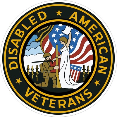 12" DISABLED AMERICAN VETERANS STICKER DECAL | eBay