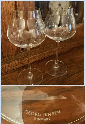 Pair (2) Georg Jensen Red Wine Crystal Glasses “Sky” | eBay UK