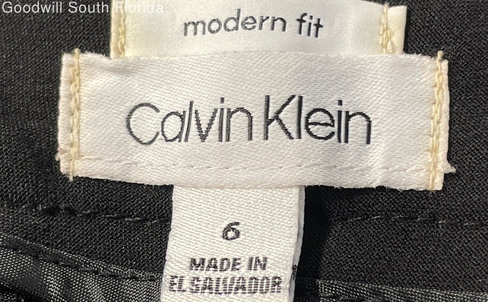 Calvin Klein Womens Black Modern Fit Flat Front Straight Leg Dress ...