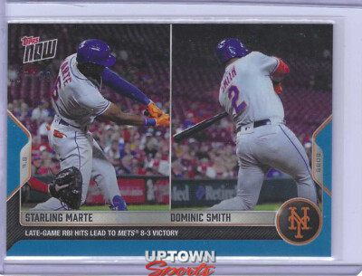 2022 Topps Now 477 Starling Marte / Dom Smith Late RBI Wins Game -BLUE ...
