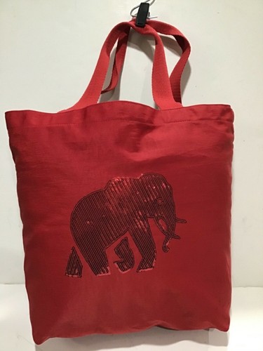 Banana Republic Elephant Red 100% Nylon Travel Bag Tote 13x5x15” Web ...