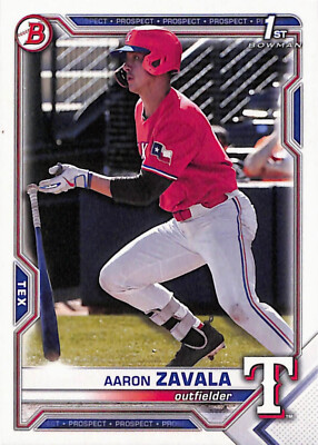 2021 Bowman Draft #BD-101 AARON ZAVALA Texas Rangers 1st Bowman | eBay