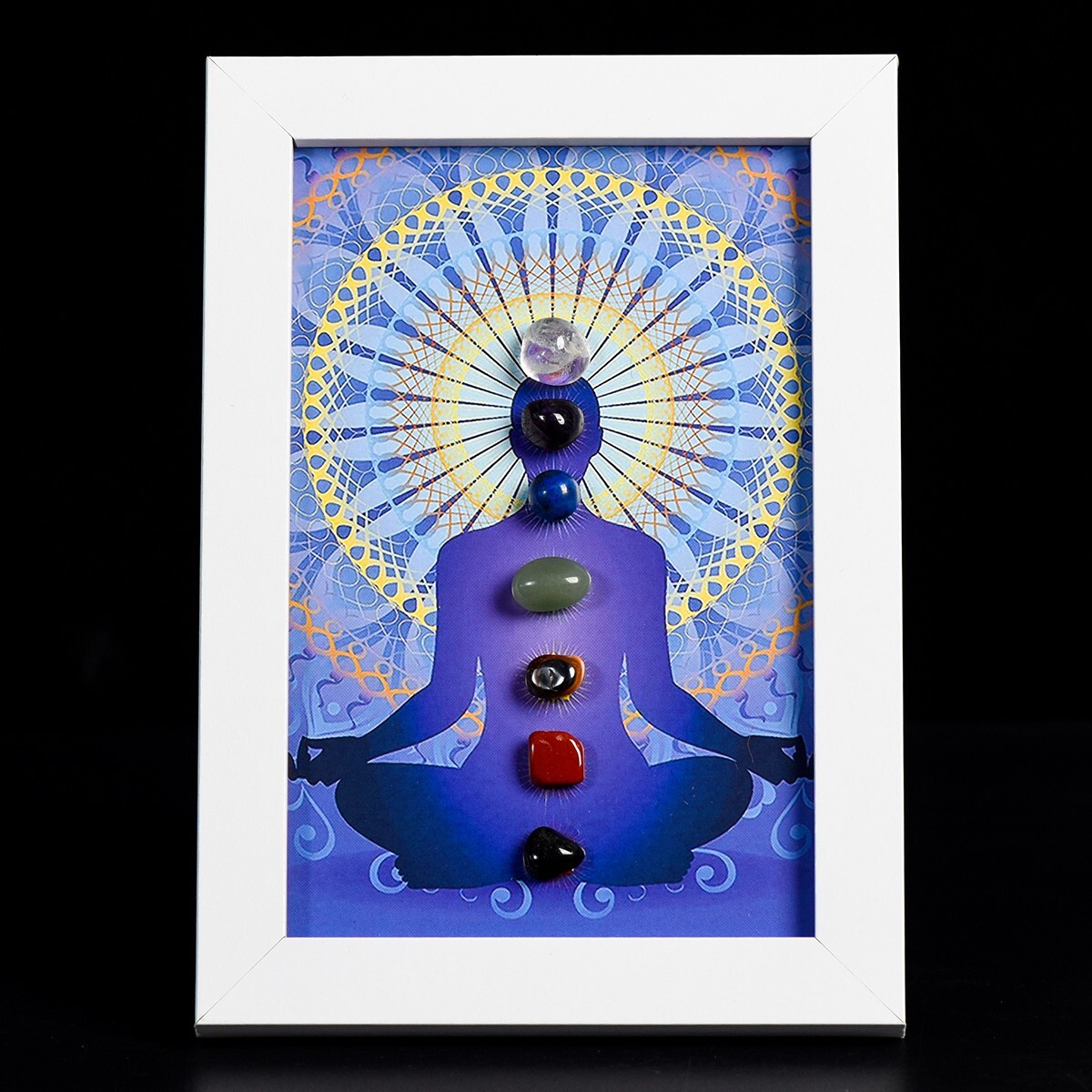Yoga and Seven Chakras Picture Frame Decoration With Crystal Stone ...