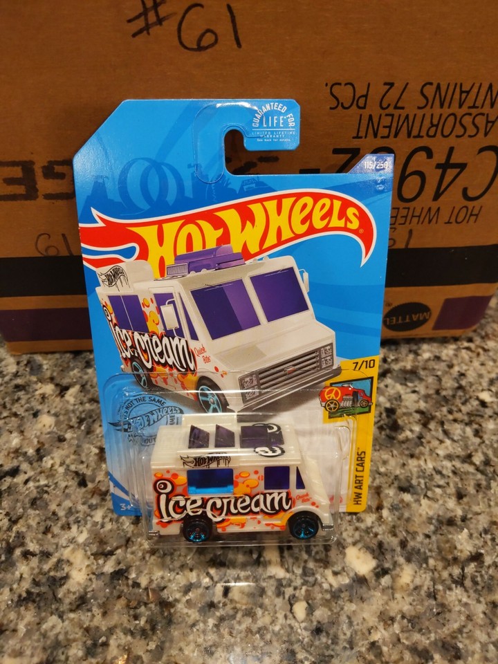 2020 Hot Wheels #115 HW Art Cars 7/10 QUICK BITE Ice Cream Truck White ...