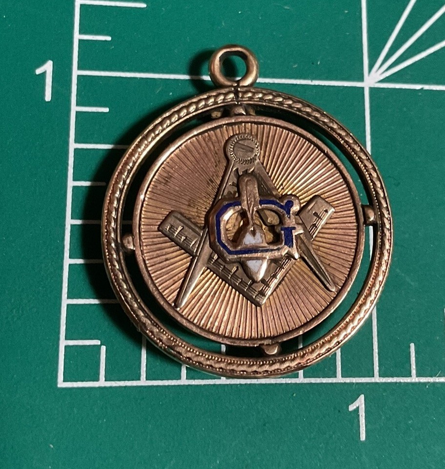 Gold Masonic Fob FLT Skull Crossbones Trowl Links Symbols | eBay