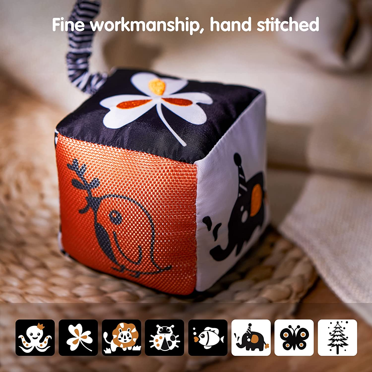 TUMAMA High Contrast Shapes Sets Baby Toys, Black and White Stroller ...