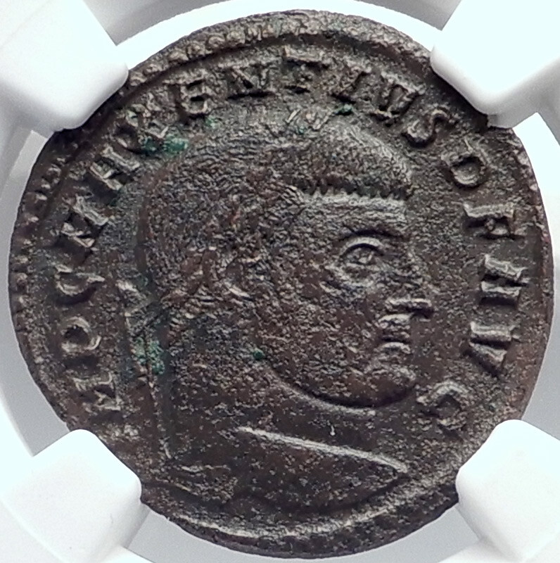 MAXENTIUS Authentic Ancient 308AD Rome TEMPLE Genuine Roman Coin NGC ...