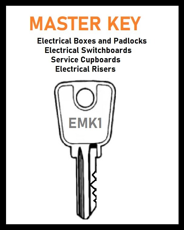2 x EMK1 - Electricians Key - Switchboards Padlocks Cabinets Fire ...