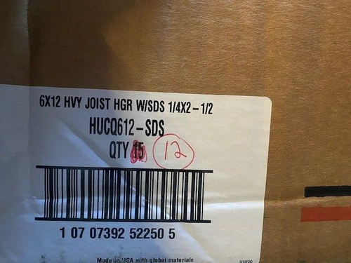 (12 Pack) Simpson Strong-Tie HUCQ612-SDS 6 x 12 Heavy Joist Hanger With ...
