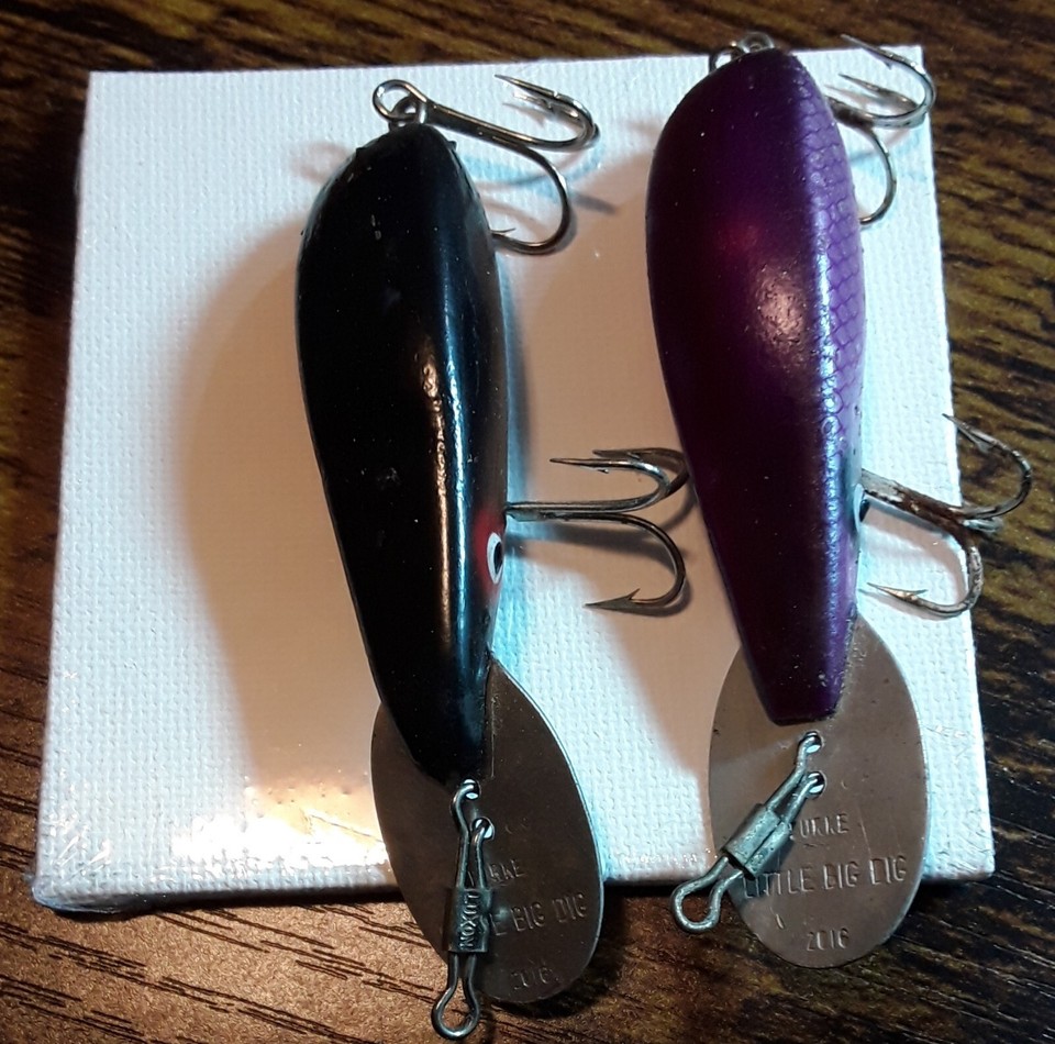 (2) Vintage Burke "Little Big Dig" #2016 Rubber Fishing Lures. Black ...