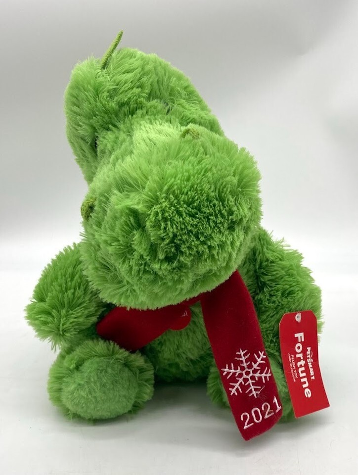Petsmart 2021 Dragon FORTUNE Green Dinosaur Plush Dog Toy Squeaker NWT ...