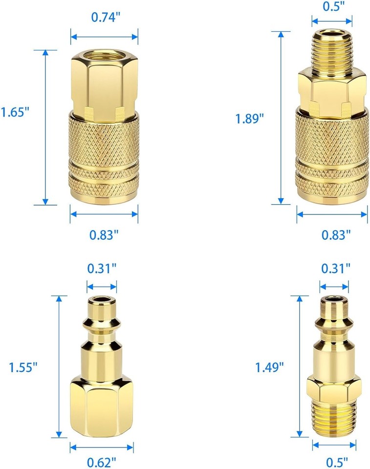 8 Pack Air Hose Fittings 1/4-Inch NPT Quick Connect 1/4 inch, Yellow | eBay