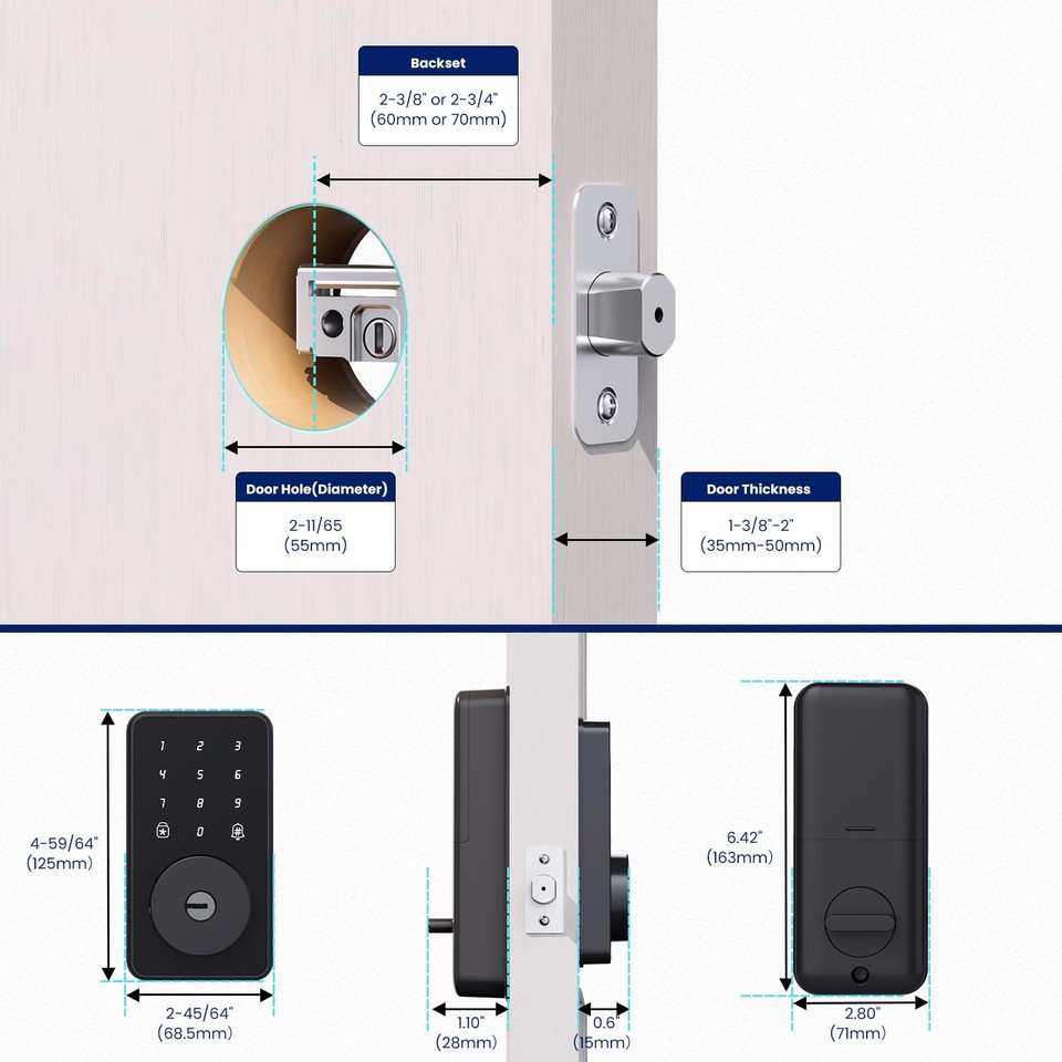 Keyless Entry Door Lock with Keypad-Electronic Door Lock with Code ...