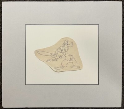 Goofy Baseball Bat Original Production Drawing Disney Art OPD Matted ...