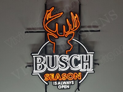 Deer Hunting Season Open Beer 24"x20" Vivid LED Neon Sign Light With ...