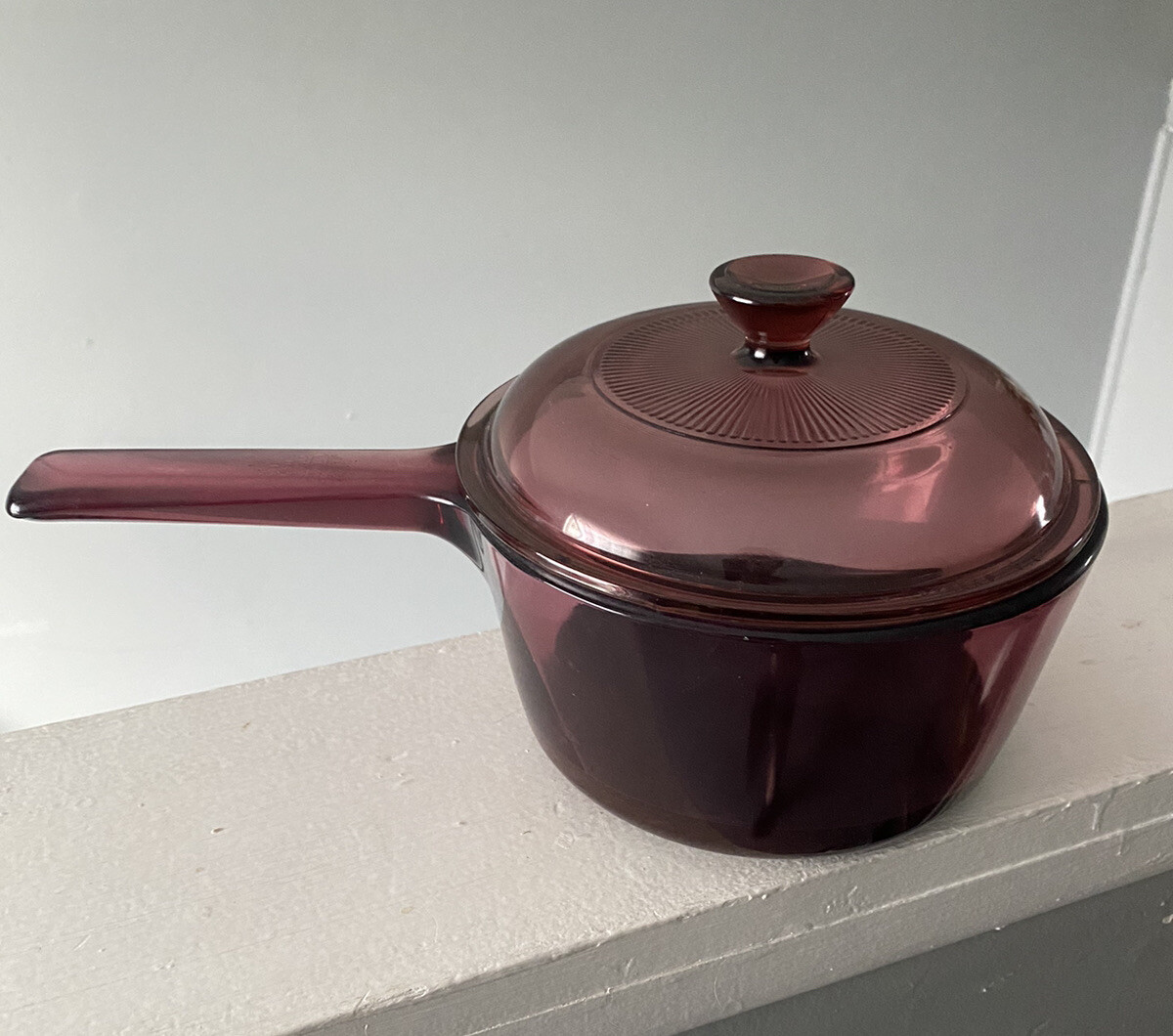 Pyrex Corning Vision Ware Cranberry 1 L Sauce Pan Pour Spout & Lid Non ...