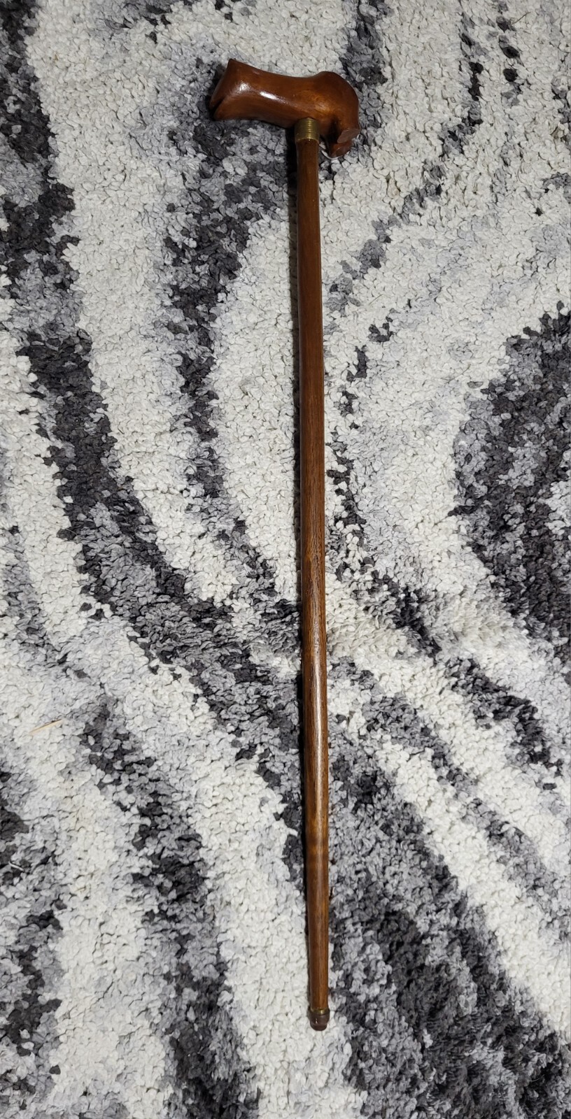 Wooden Carved Bear Frog 1976 Half Dollar Coin Wood Brass Walking Stick ...