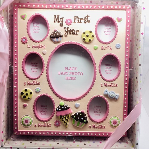 Baby Essentials Resin Milestone Frame Pink One Year Baby 7 PICTURES ...
