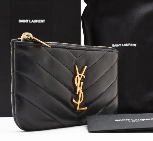 Saint Laurent YSL Key Pouch Purse Coin Case Card Holder Compact Wallet ...