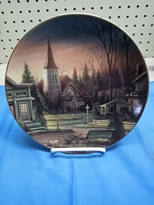SUNDAY MORNING Plate Terry Redlin Heartland Collection Church Pine ...