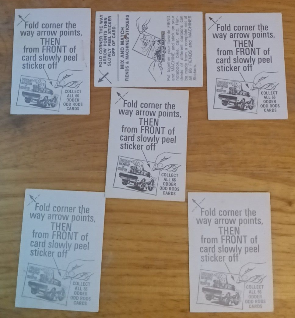 ODDER ODD RODS Donruss Hot Rod Car Trading Cards Vintage 1970's Set of ...