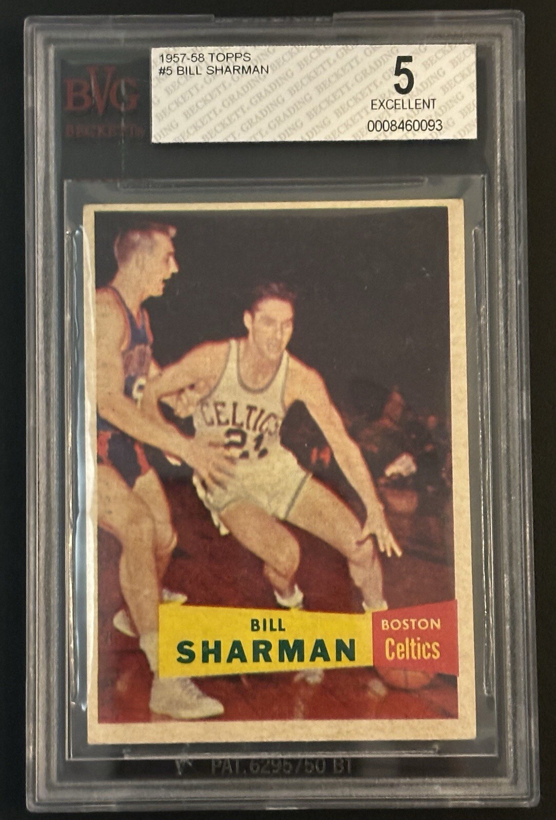 1957-58 Topps Basketball Card #5 Bill Sharman Boston Celtics BVG 5 EX ...