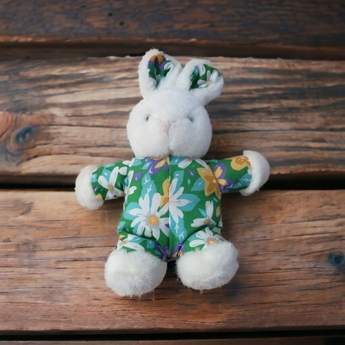 Easter Bunny Plush Stuffed Animal Lippi Chine Prairie Green Floral ...
