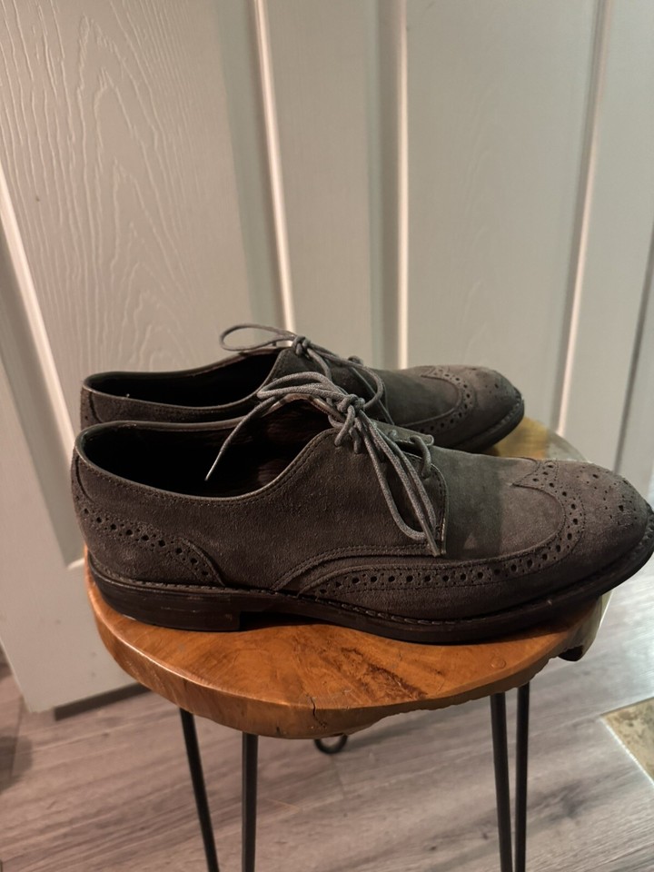 Allen Edmonds Mens Sz 10 D Wingtip Shoes Dark Gray Nomad | eBay