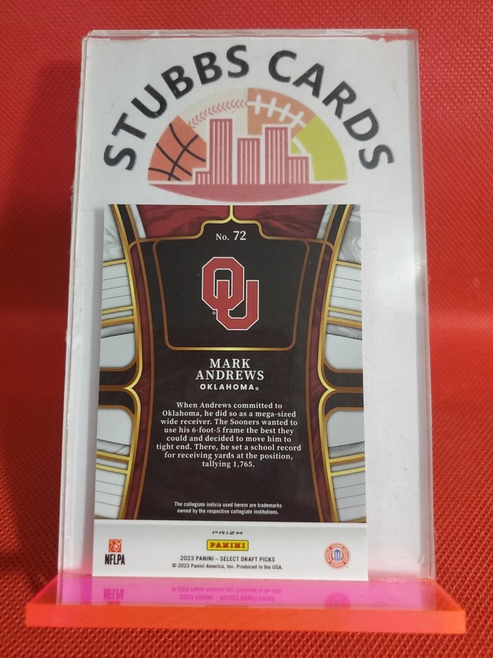 2023 Panini Select Draft Picks Silver Prizm Mark Andrews #72 Baltimore ...