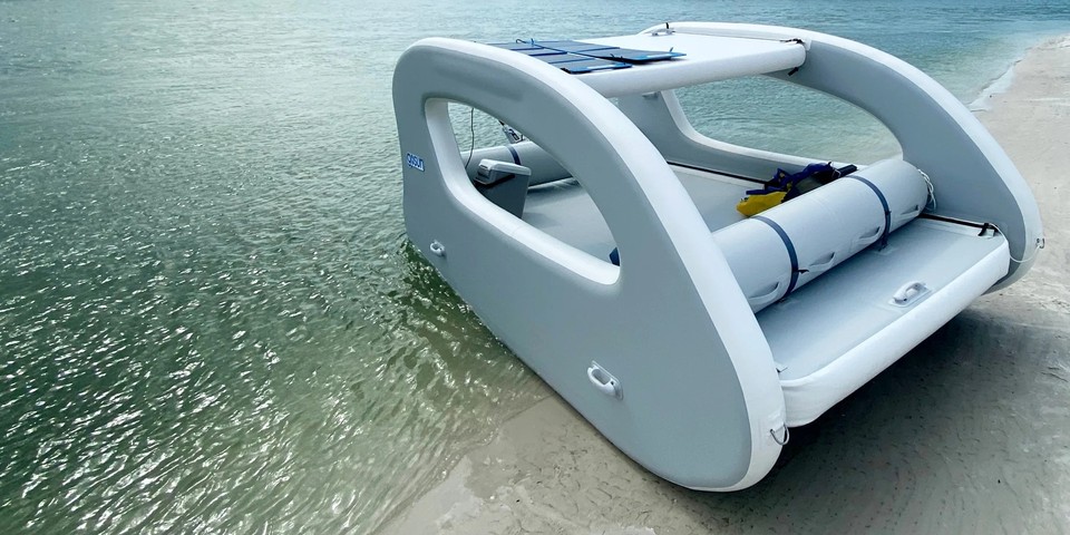 Inflatable Electric Boat Solar Sustainable Inflatable House Boat For ...