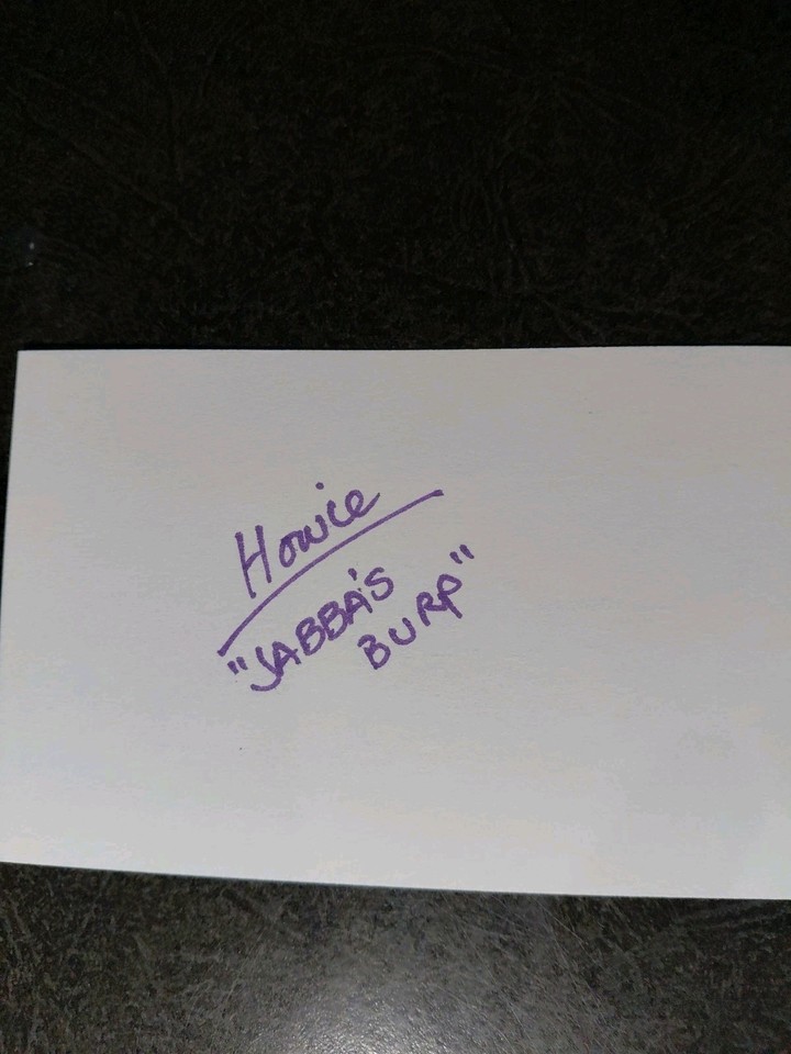 HOWIE HAMMERMANN Hand Signed Autograph PHOTO & CARD- STAR WARS - JABBA ...