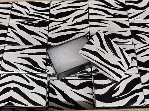 100 x New Cotton-Filled Cardboard Paper Zebra Print Gift Boxes BX2832 ...