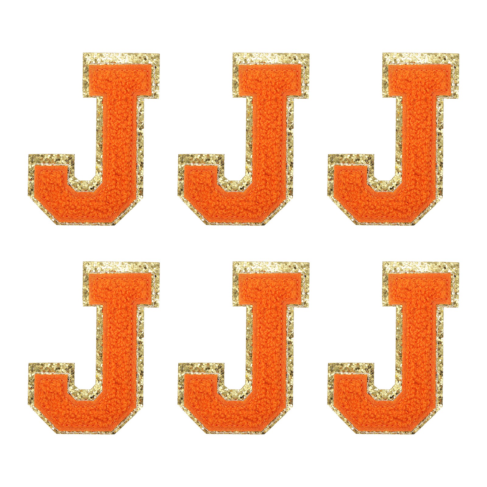Chenille Letter Patches 2.2" Letter J Embroidered Patch (Orange, Pack ...