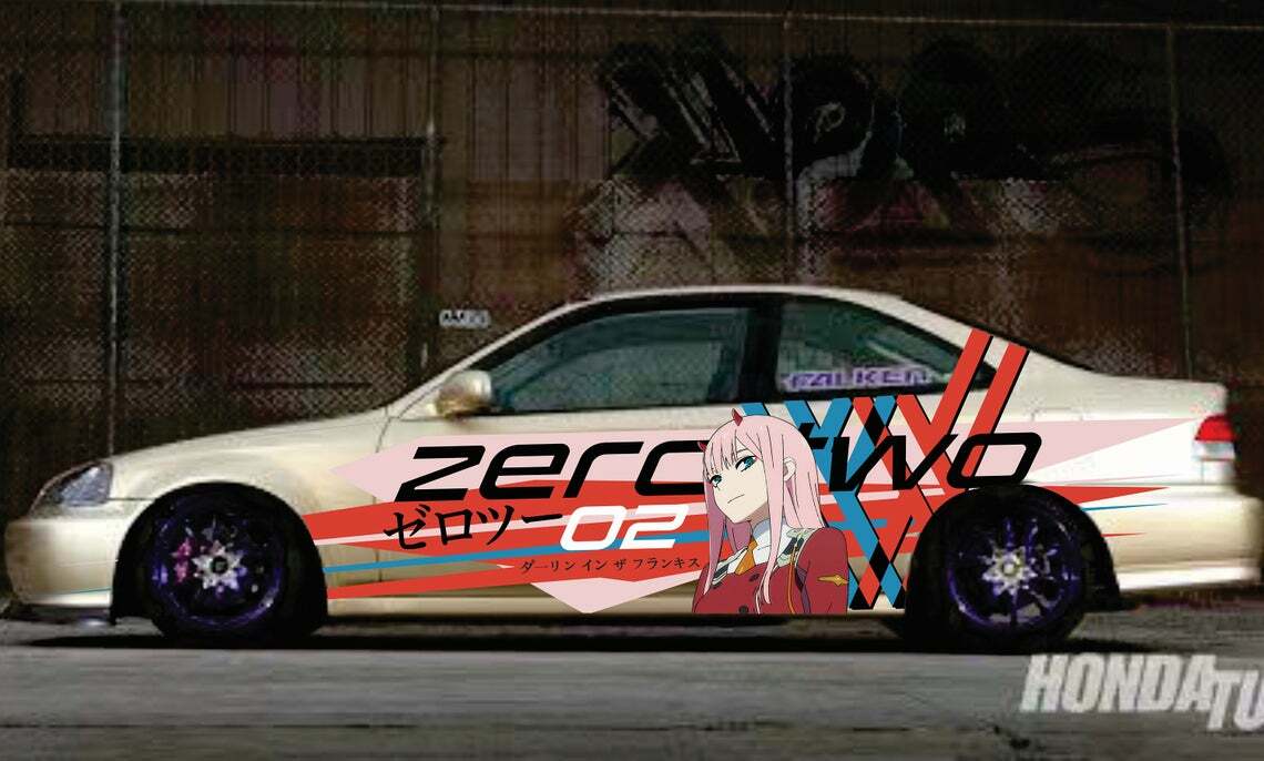 Anime ITASHA Zero Two car side sitcker car door sticker wrap fit any ...