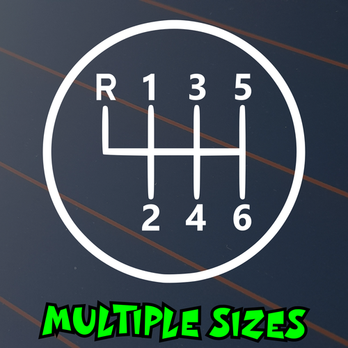 Manual Gear Knob Sticker Car Decal Window JDM 6 Speed Quick Short ...