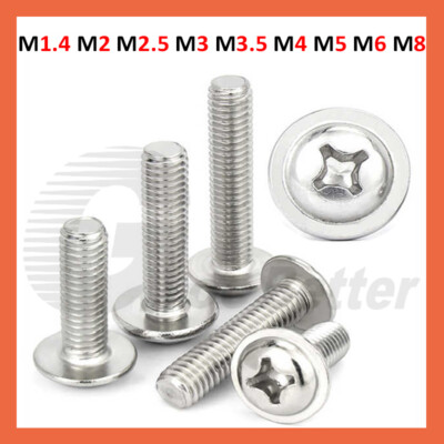 Pozi Flange Pan Head Phillips Screws A2 STAINLESS STEE Flanged Bolts M1 ...