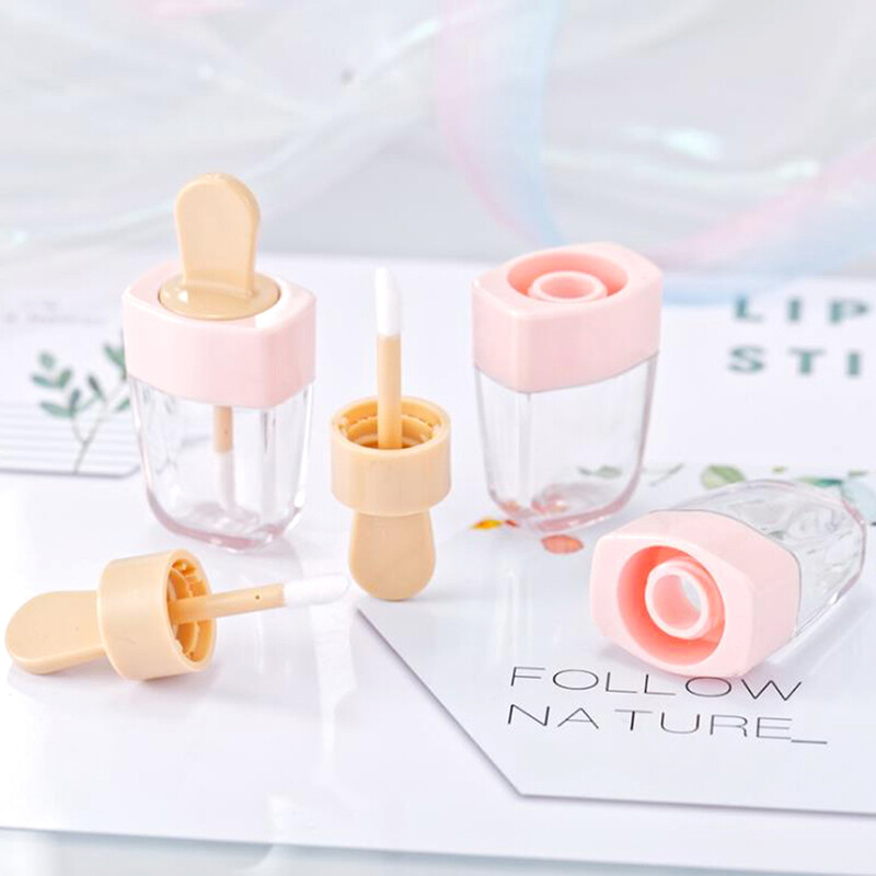 6Pcs Ice Cream Shape Mini Lip Gloss Tube Empty Containers Lip Lipstick ...