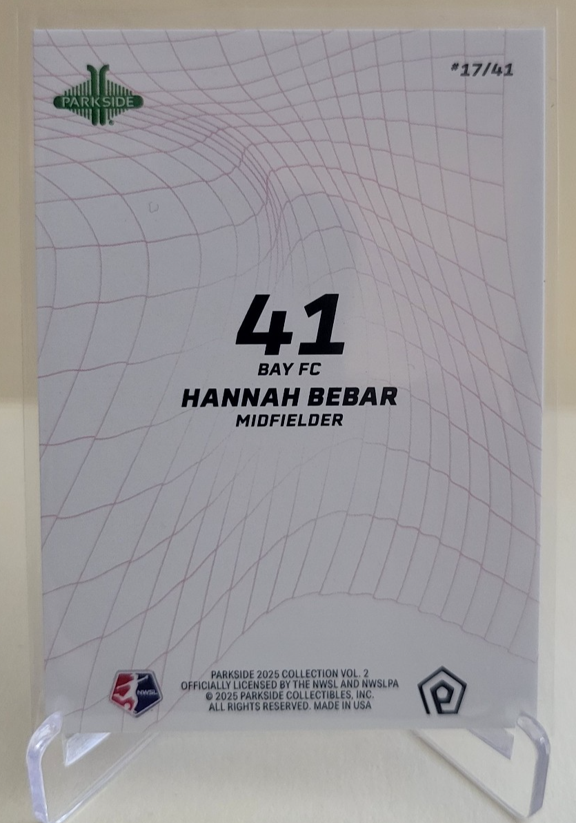 2025 PARKSIDE NWSL VOL 2 NUMERIC HANNAH BEBAR SER# 17/41 | eBay