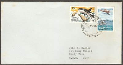 1975 AAT 5c Rymill's D.H. Fox Moth Plane & Killer Whale ANARE MAWSON ...