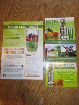 Nutri Bullet User Guide & Recipe Book / Pocket Nutritionist / Quick ...