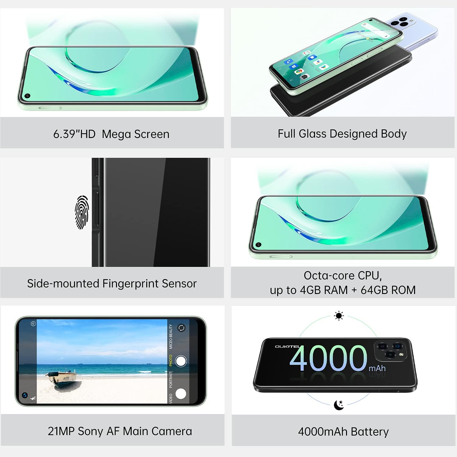 C21 Pro Unlocked Smartphones 21MP Triple Camera Mobile Phone 6.39" HD+ ...