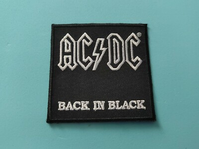 Rock Music Sew / Iron On Embroidered Patch:- AC/DC (a) Back In Black | eBay