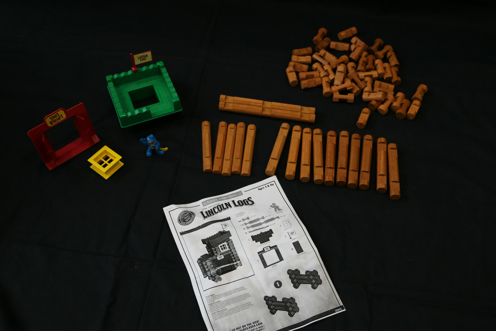 Lincoln Logs "Fort Hudson" Building Wood Set Complete 70 pc without box ...