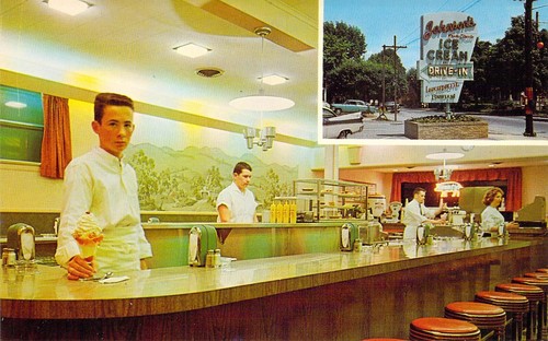 1961 NY Newburgh Johnsons Ice Cream Drive In Restaurant staff MINT ...
