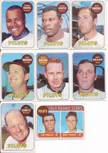 1969 Topps - SEATTLE PILOTS - COMPLETE TEAM SET - 26 CARDS -LOU ...