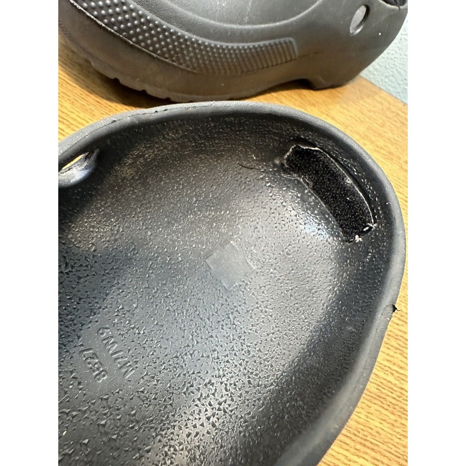 Crocs Mens Black Rubber Round Toe Comfort Slip On Clog Shoes Size M 7 W ...