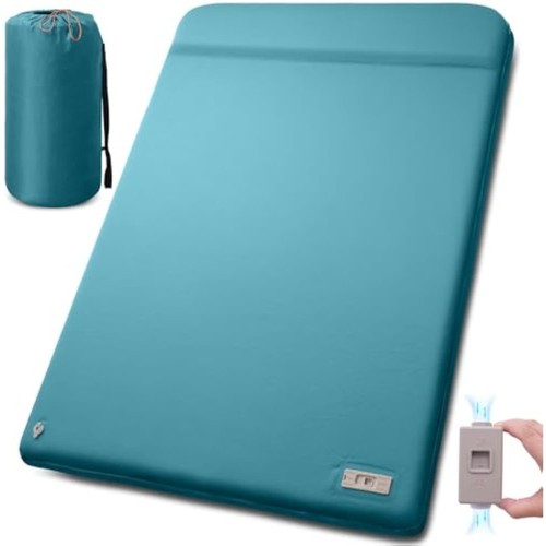 Double Self Inflating Sleeping Pad with Electric Pump,3.14" Thick Memo ...