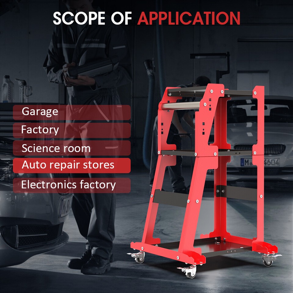 3-layer Utility Rolling Rotation Caster Tool Cart Trolley for Auto ...