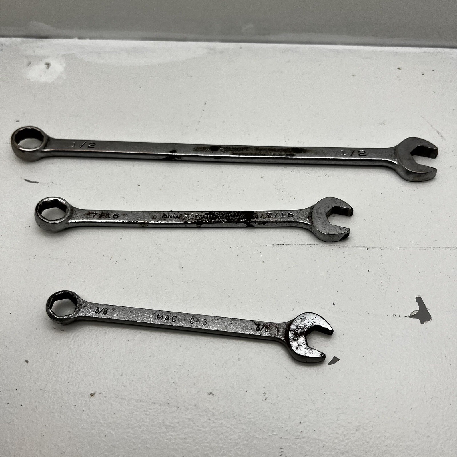 MAC Tools Cl 14L CL16L C 3 1/2" Long 12-Point Combination Wrenches 3 Pc ...