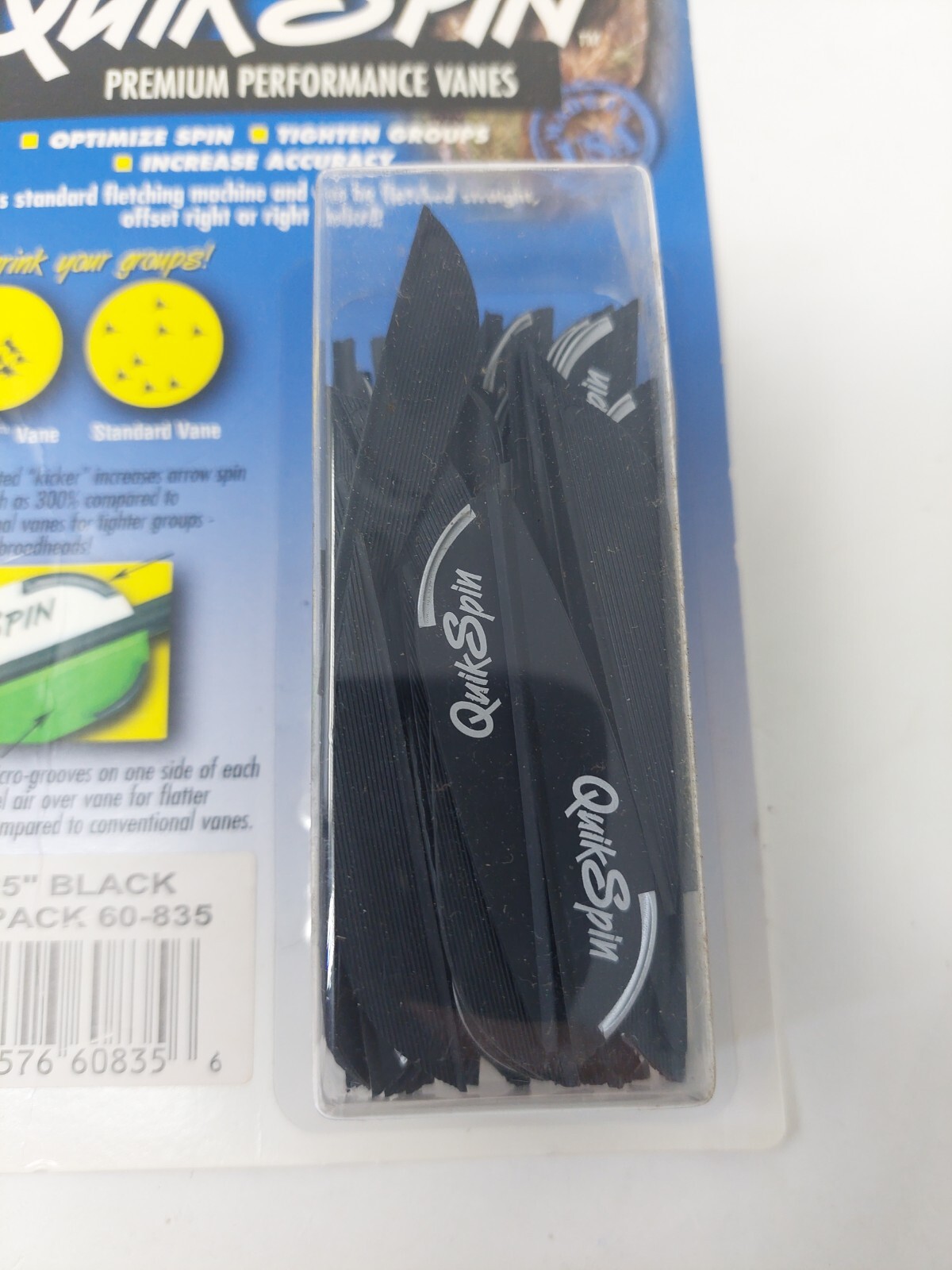 100 Pack NAP Quik Spin 2.25" Premium Performance Arrow Vanes: Black: 60 ...